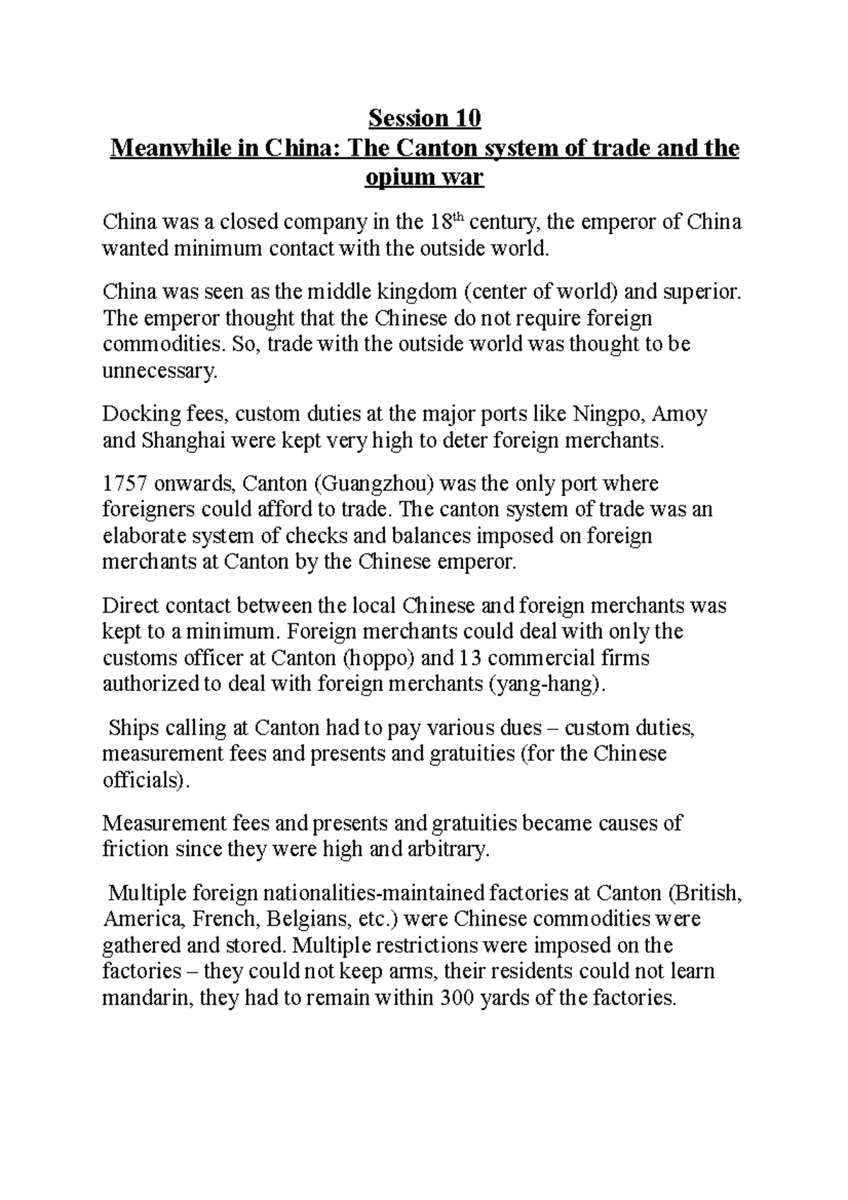 Session 10 - Business History - Session 10 Meanwhile in China: The ...