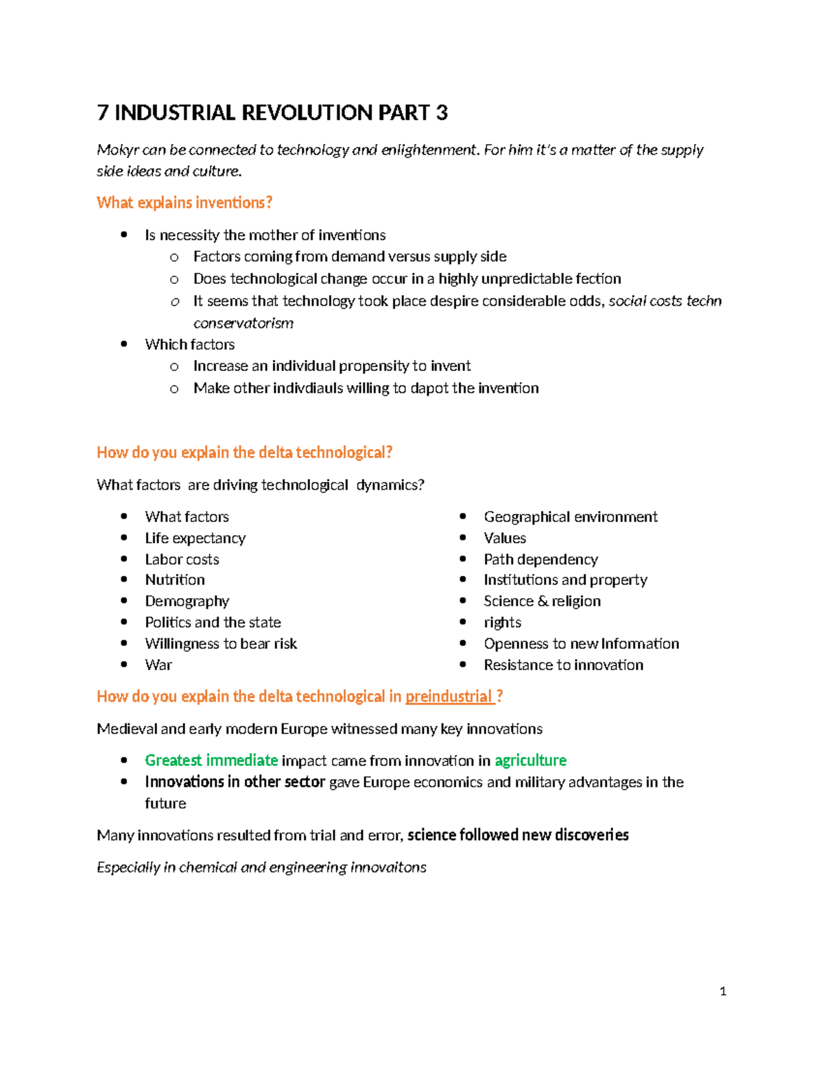 7 Industrial Revolution - 7 INDUSTRIAL REVOLUTION PART 3 Mokyr can be ...