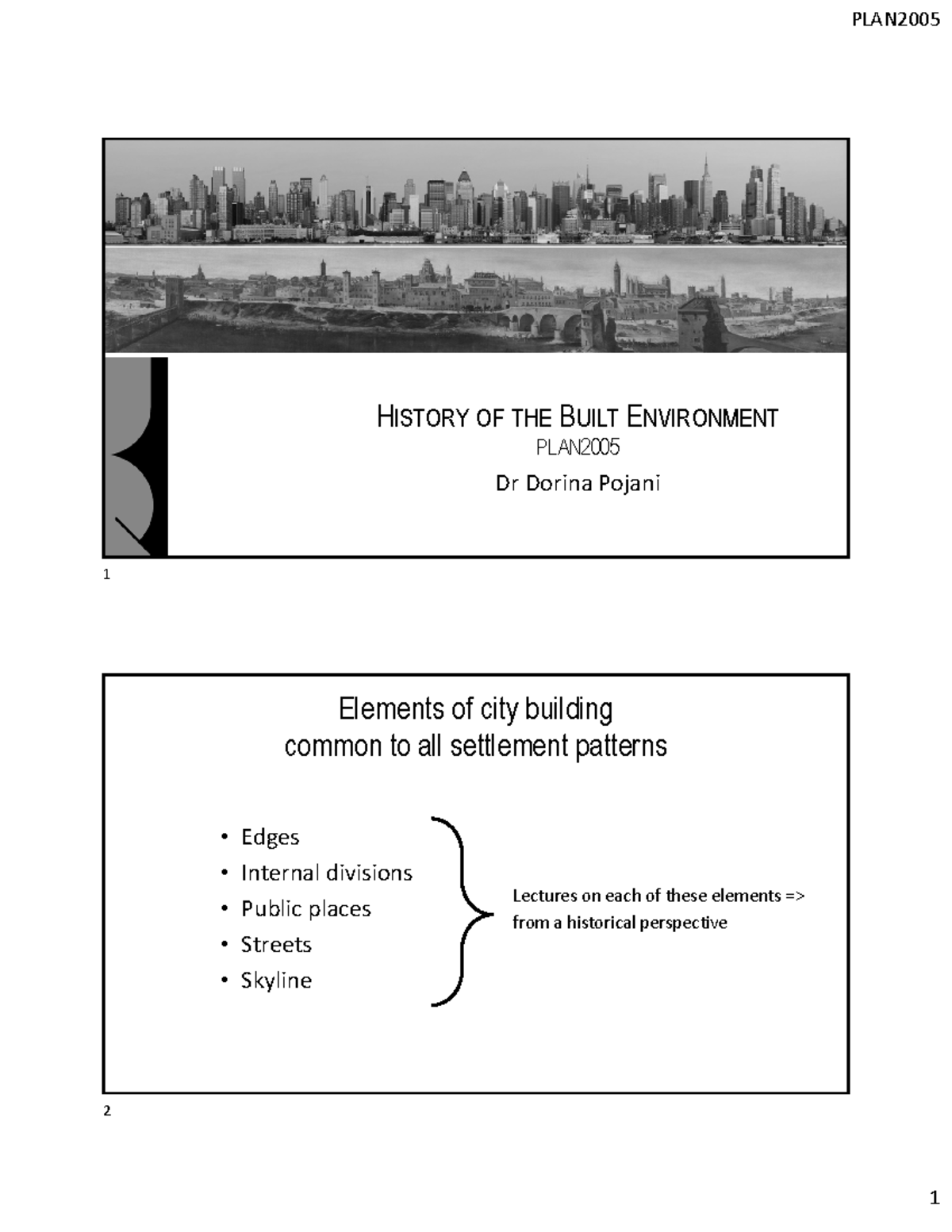 Microsoft Power Point - Plan2005 Lecture - HISTORY OF THE BUILT ...
