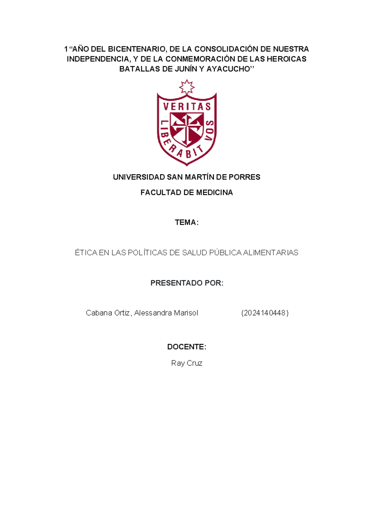 Informe Sobre FED UP - asdsadsad - 1“AÑO DEL BICENTENARIO, DE LA ...
