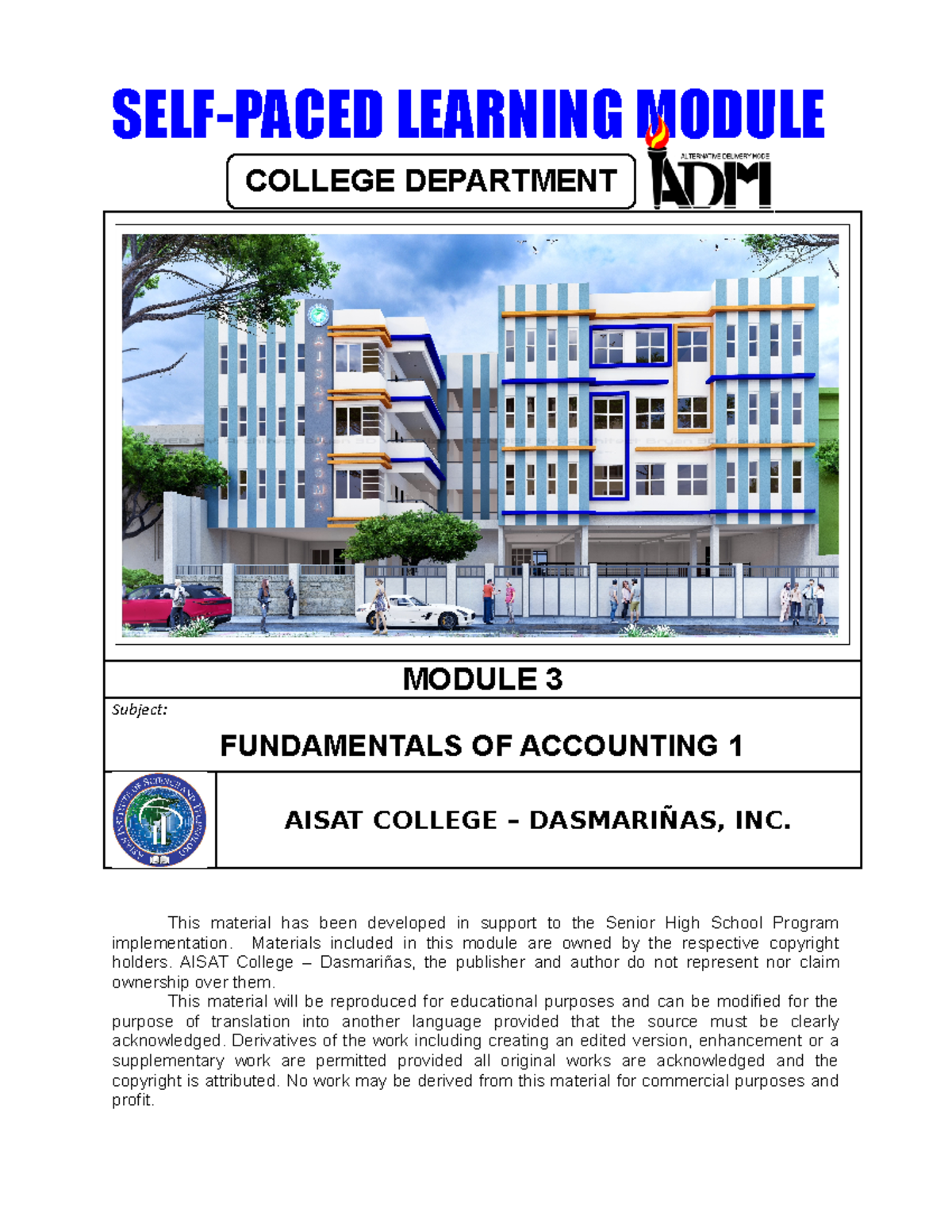 CSC Module 3-AE-ACTG1-B - SELF-PACED LEARNING MODULE MODULE 3 Subject ...