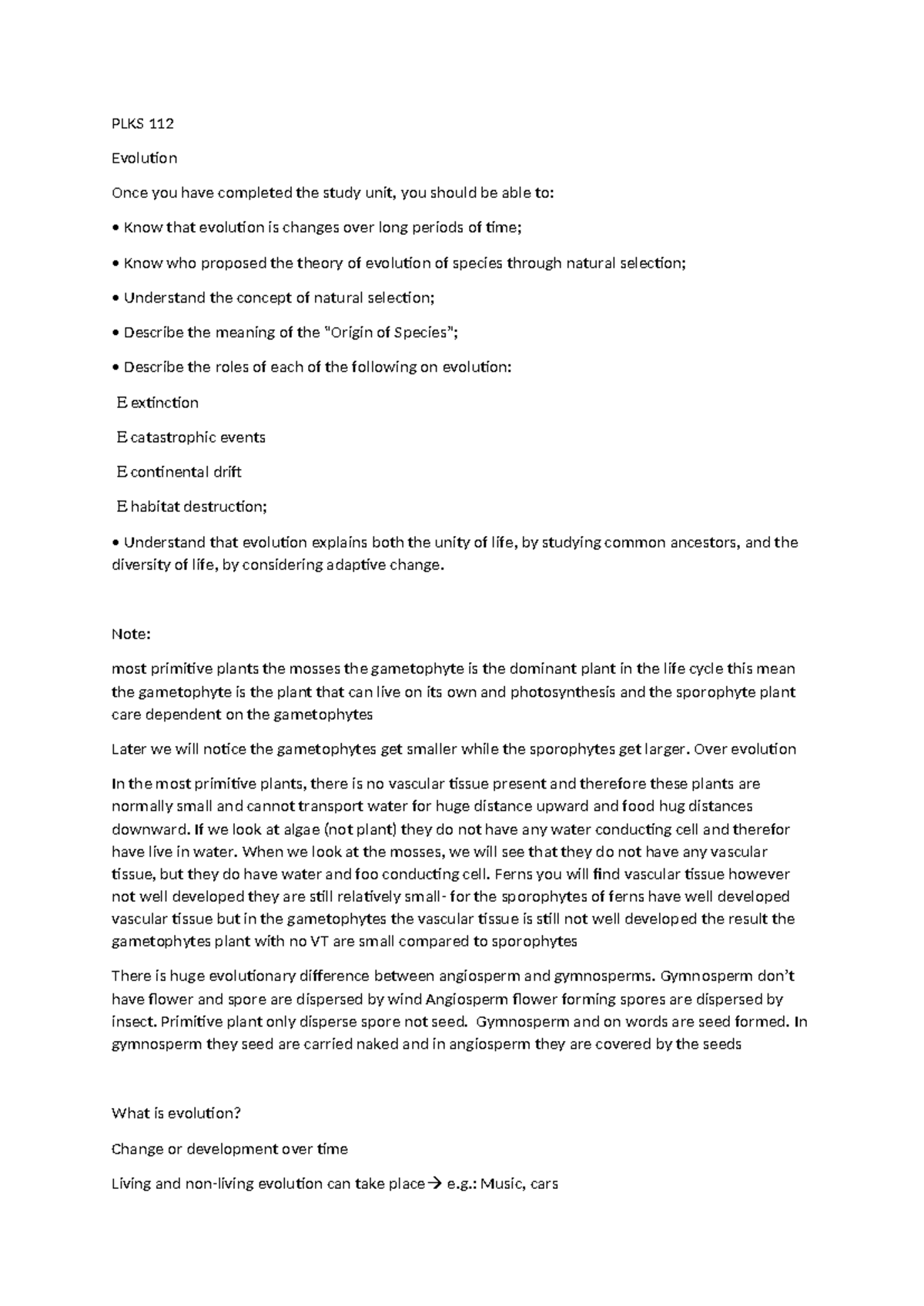 PLKS 112 SU1 - PLKS 112 Evolution Once you have completed the study ...