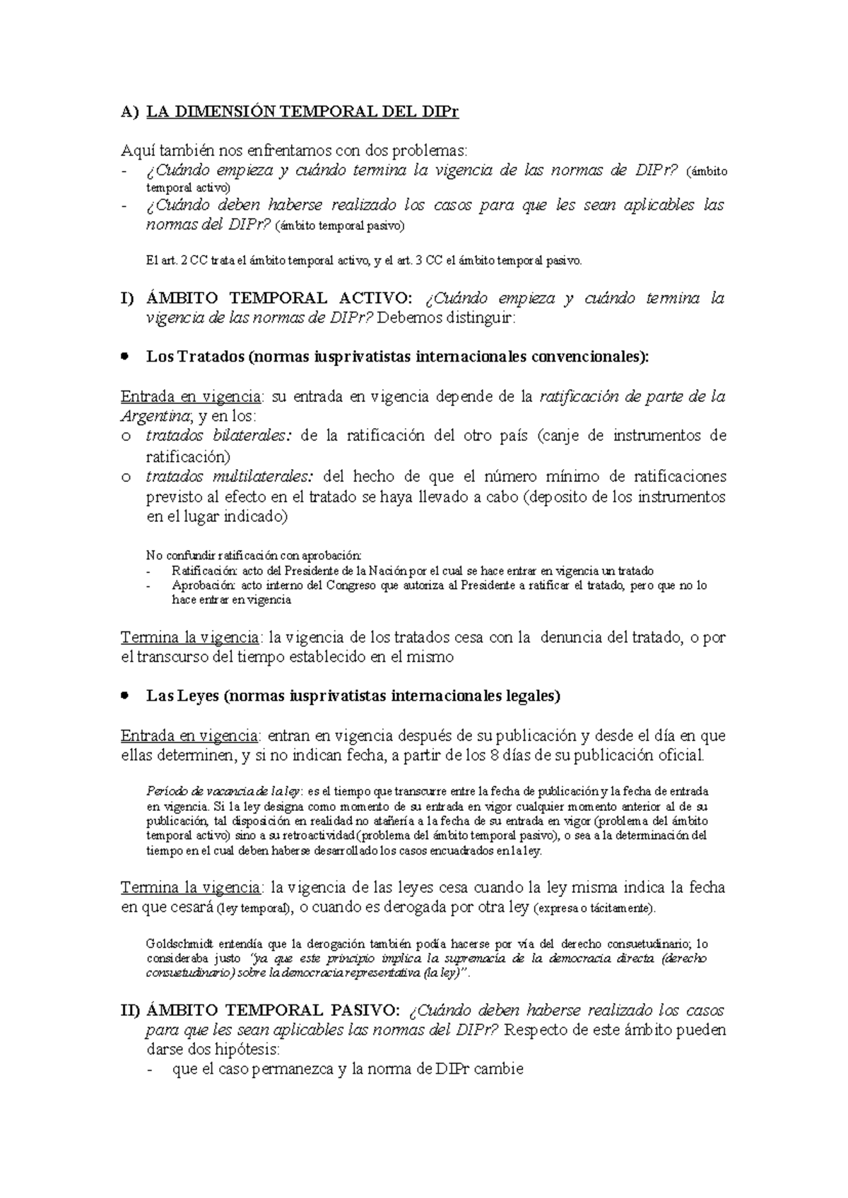 LA Dimensión Temporal DEL DIPr - A) LA DIMENSIÓN TEMPORAL DEL DIPr Aquí ...