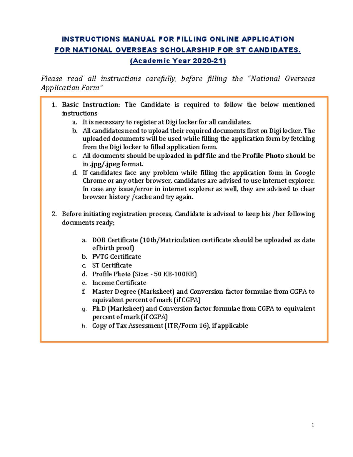 Instructions Manual NOS Application - INSTRUCTIONS MANUAL FOR FILLING ...