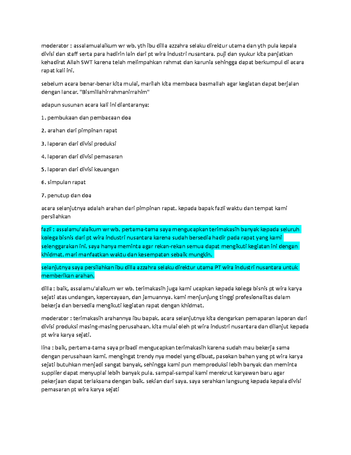 Materi Rapat PAR2 Ngeri COK - moderator : assalamualaikum wr wb. yth ...