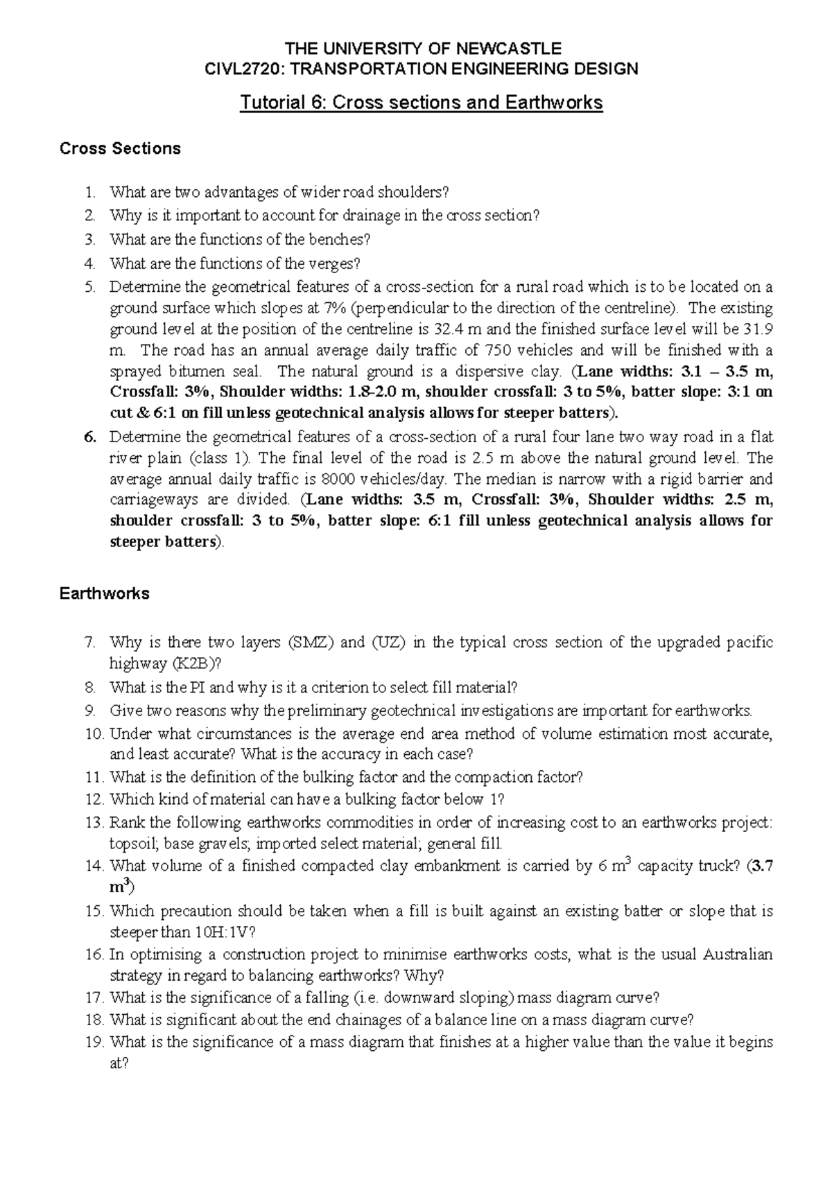 CIVL2720-2013-T06 - Lecture notes Tutorials 1 -12 with sol - THE ...