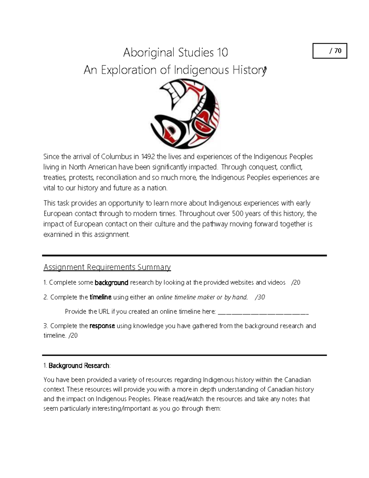 AB Studies 10 Final Project - Aboriginal Studies 10 An Exploration of ...