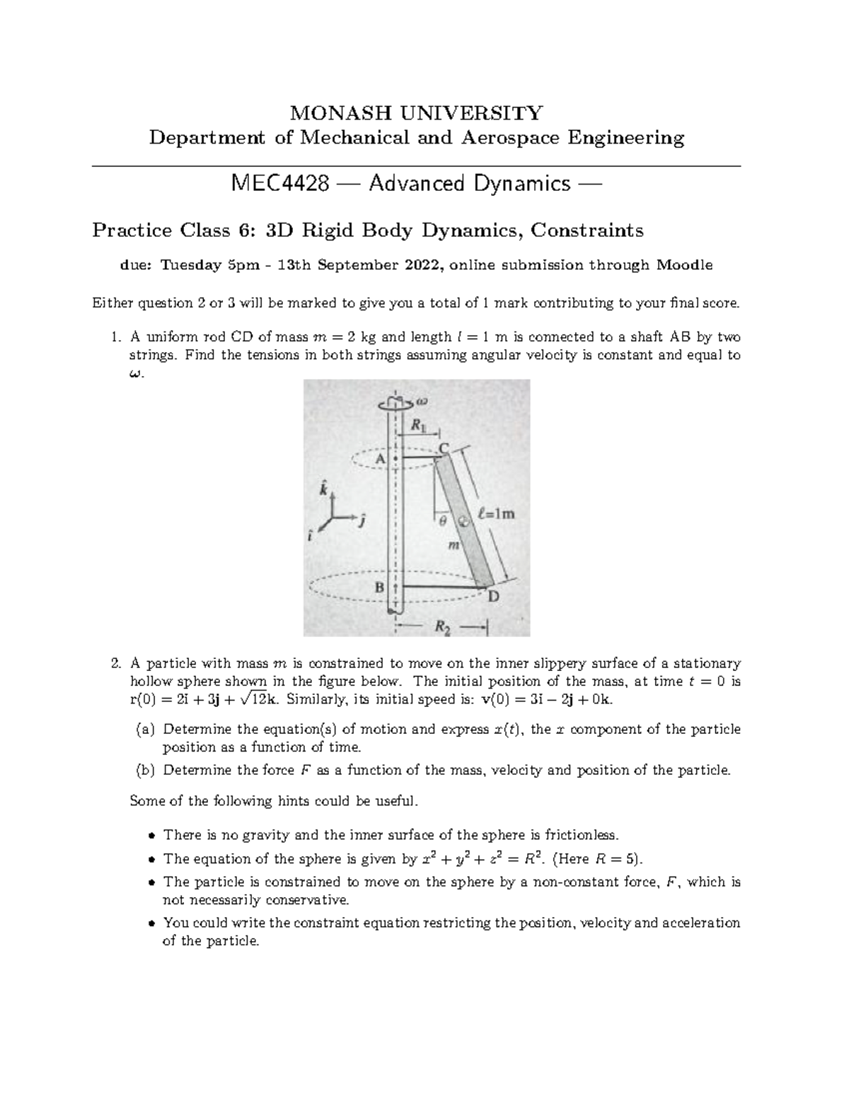 Tutorial 6 - prac questions - MONASH UNIVERSITY Department of ...