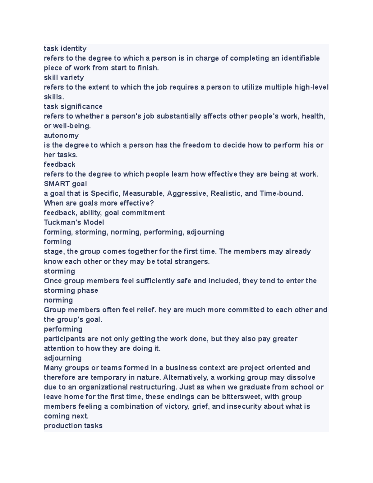 MGT410 #12 - review - task identity refers to the degree to which a ...