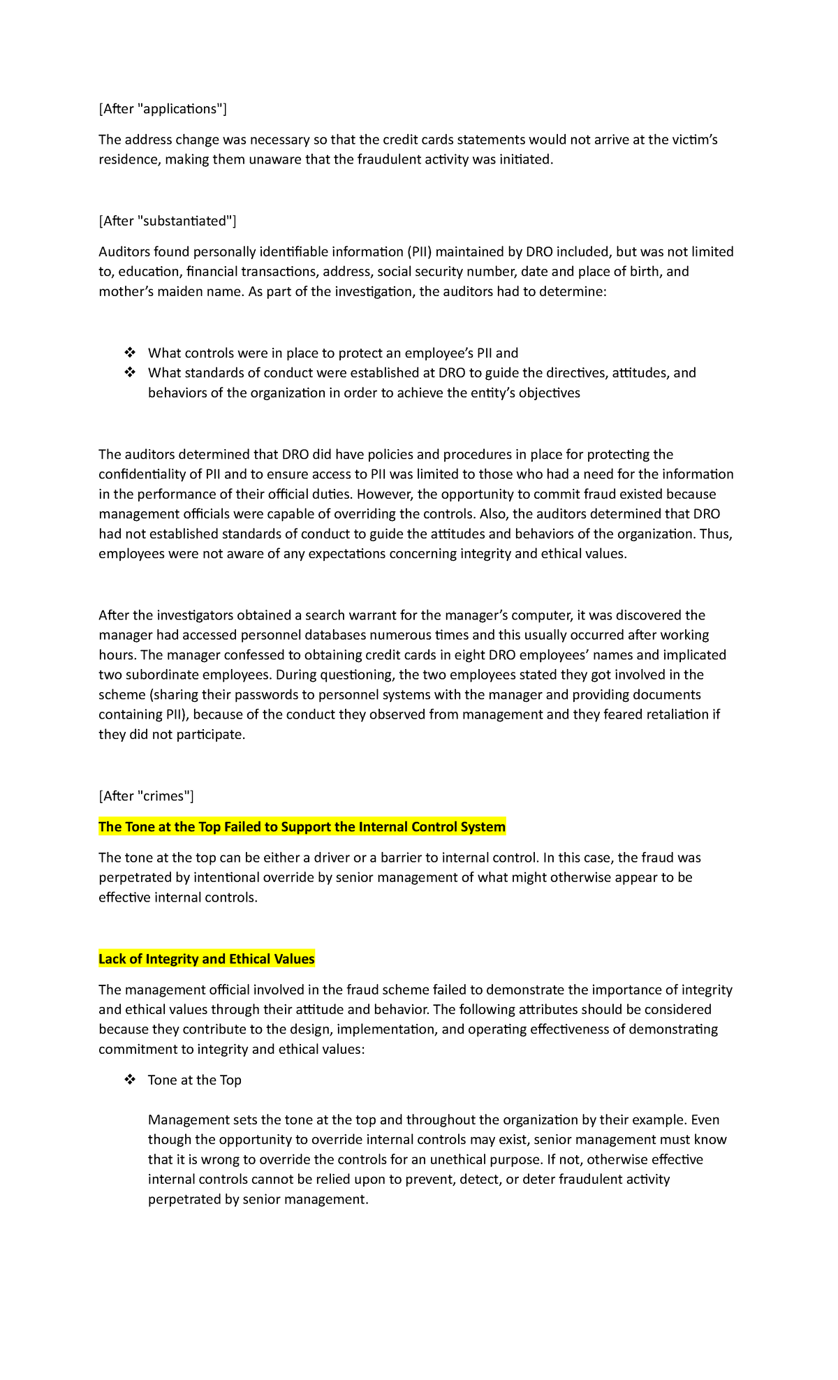 AIS case study report - [After "applications"] The address change was necessary so that - Studocu