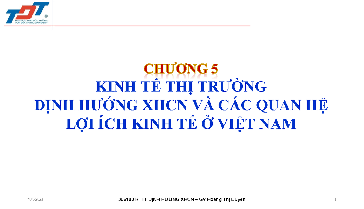 Chuong 5 KT moi - KINH TẾ - KINH T¾ CHÍNH TRÞ MÁC - LÊNIN KINH T¾ THÞ TR ̄äNG ĐÞNH H ̄âNG XHCN ...