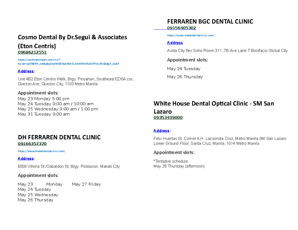 Dental Clinics - AWWDW - Cosmo Dental By Dr & Associates (Eton Centris ...
