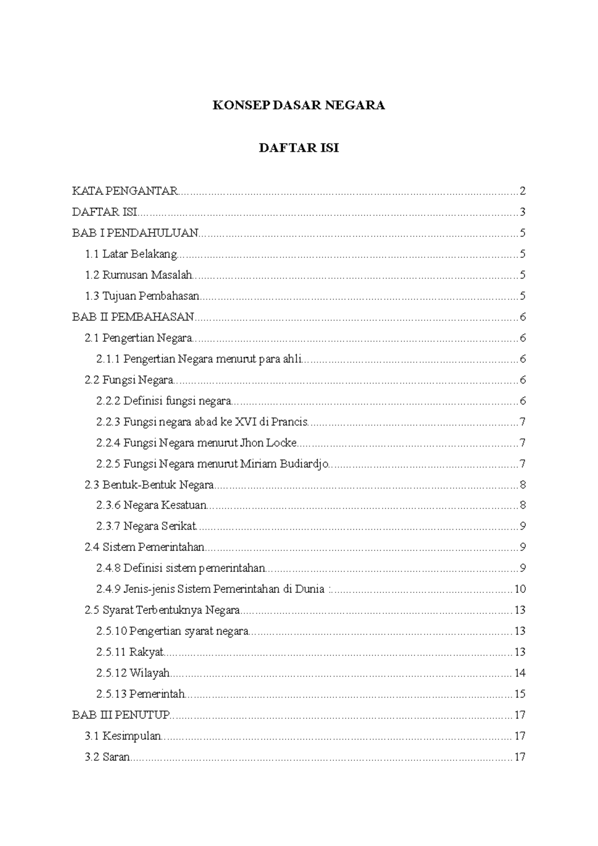 Konsep Dasar Negara - KONSEP DASAR NEGARA DAFTAR - Studocu