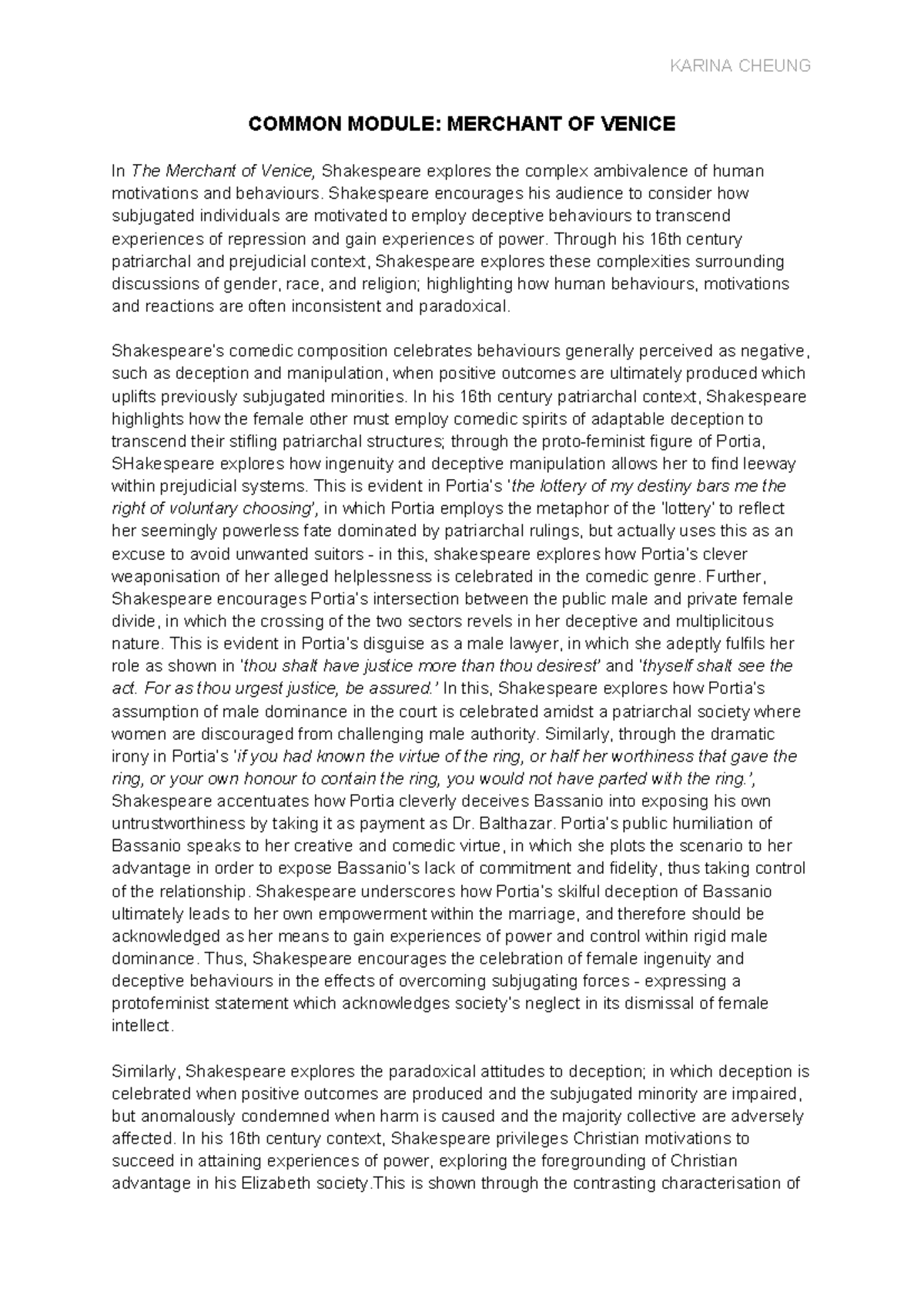 Common Module Merchant OF Venice - KARINA CHEUNG COMMON MODULE ...