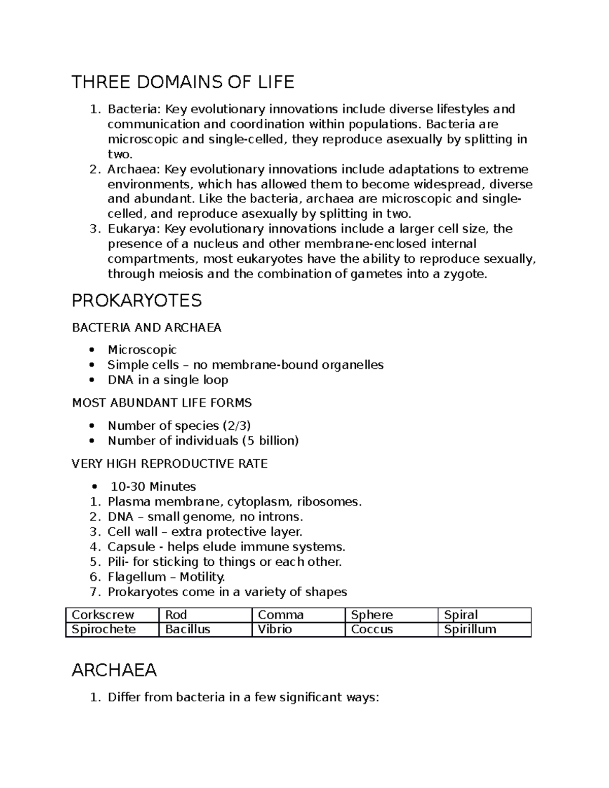 Three Domains OF LIFE - Notes are taken in a lecture from PowerPoint ...