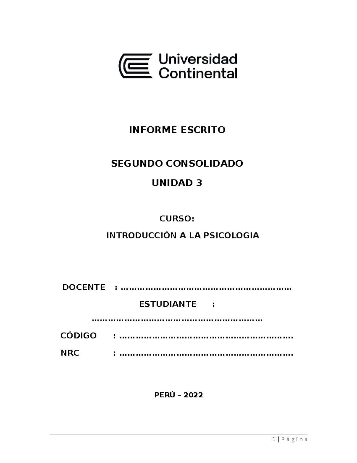 Formato Informe Escrito - INFORME ESCRITO SEGUNDO CONSOLIDADO UNIDAD 3 ...