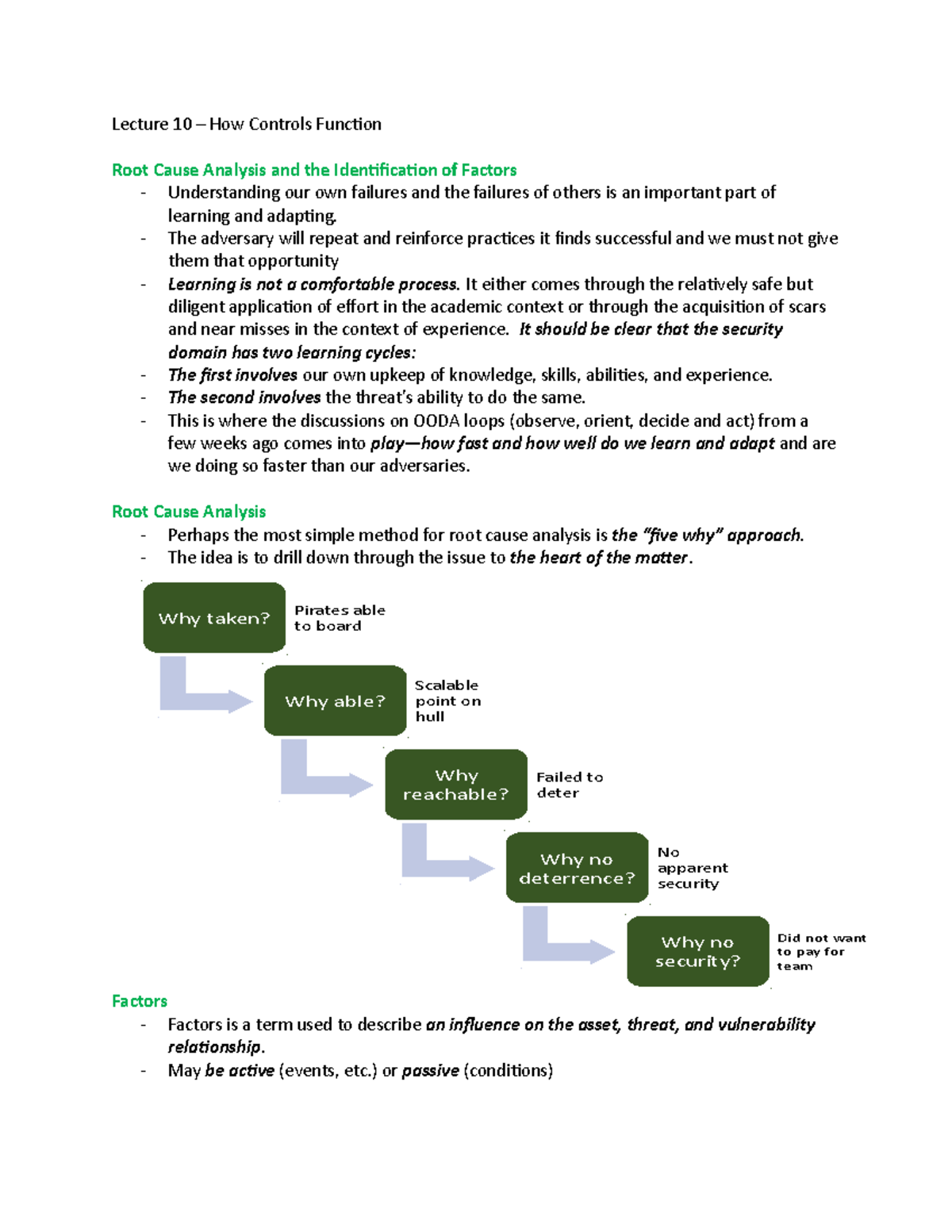 Lecture 10 - How Controls Functions - Lecture 10 – How Controls Function Root Cause Analysis and ...