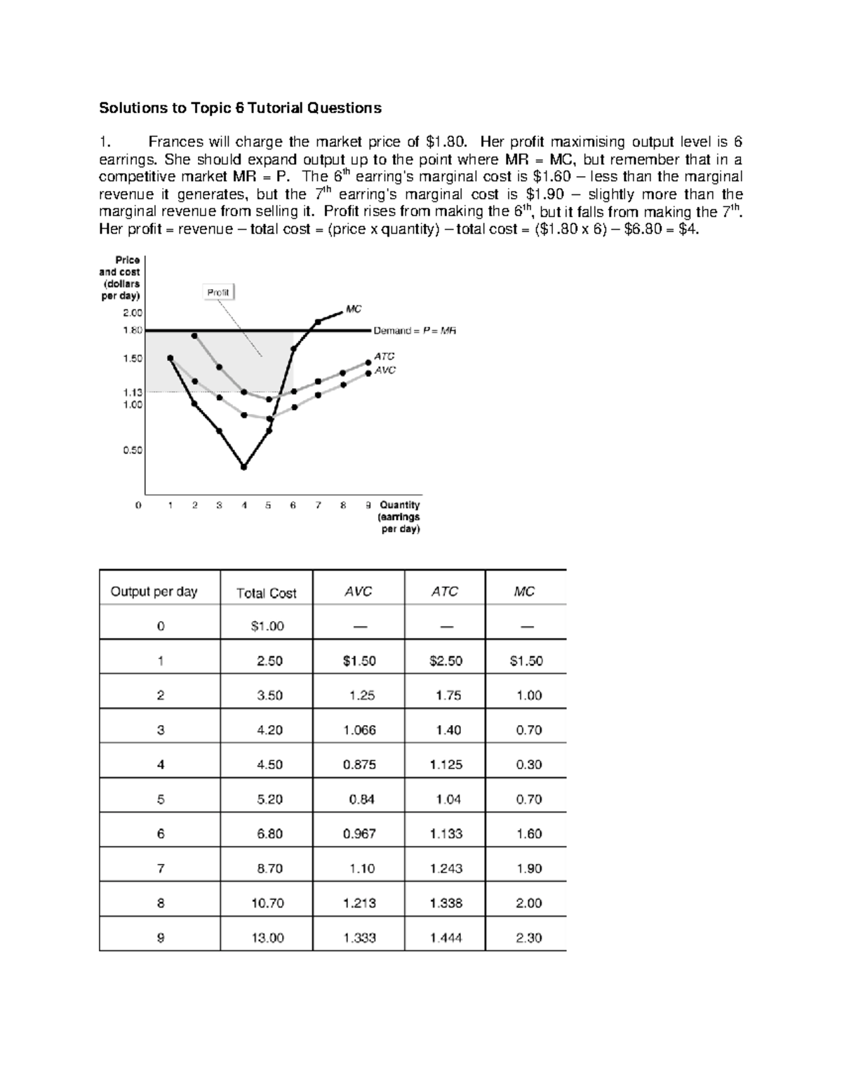 Topic 6 Tutorial Solutions - Solutions to Topic 6 Tutorial Questions ...