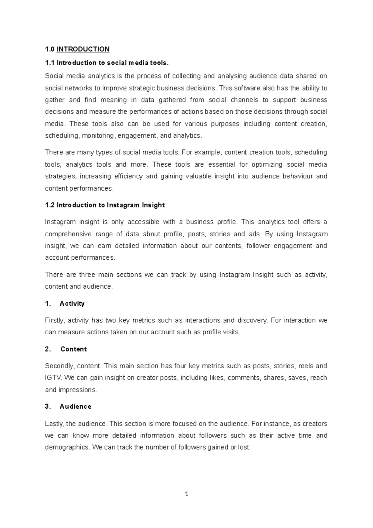 individual assignment - 1 INTRODUCTION 1 Introduction to social media ...