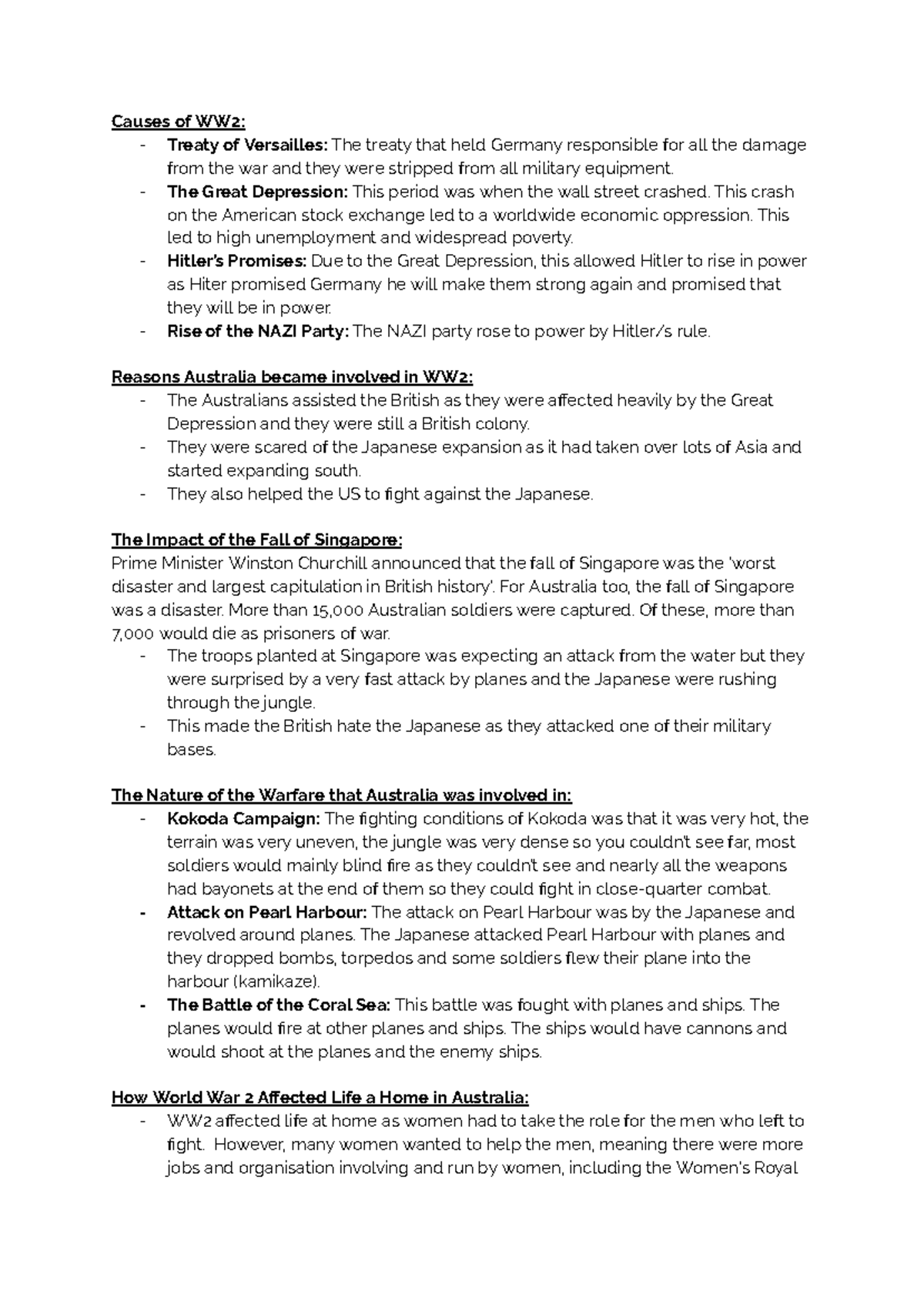 WW2 - WW2 - Causes of WW2: - Treaty of Versailles: The treaty that held ...