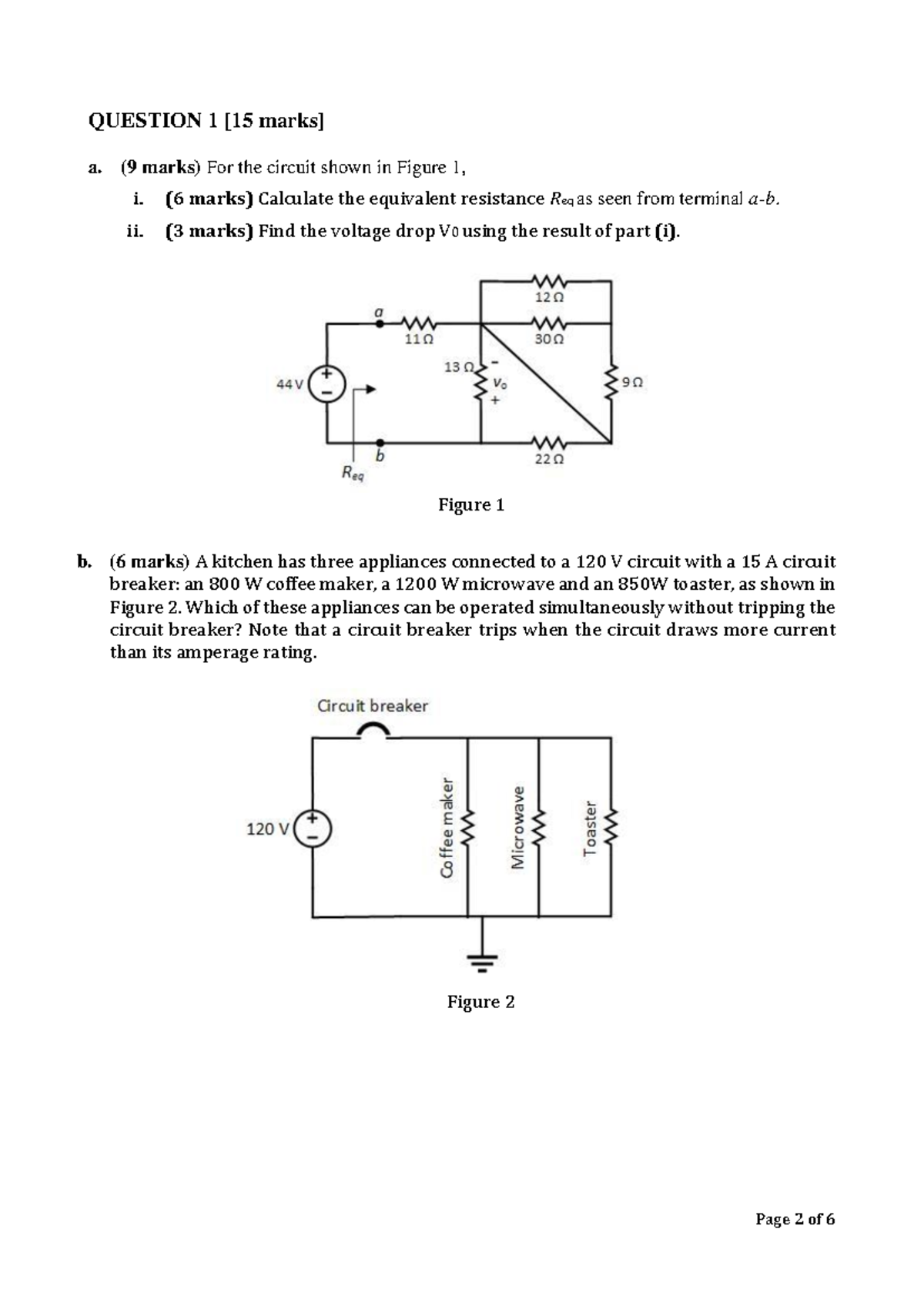 ELEC1111 Mid-Term Exam 2021 T1 Sample - a. (9 marks) For the circuit ...