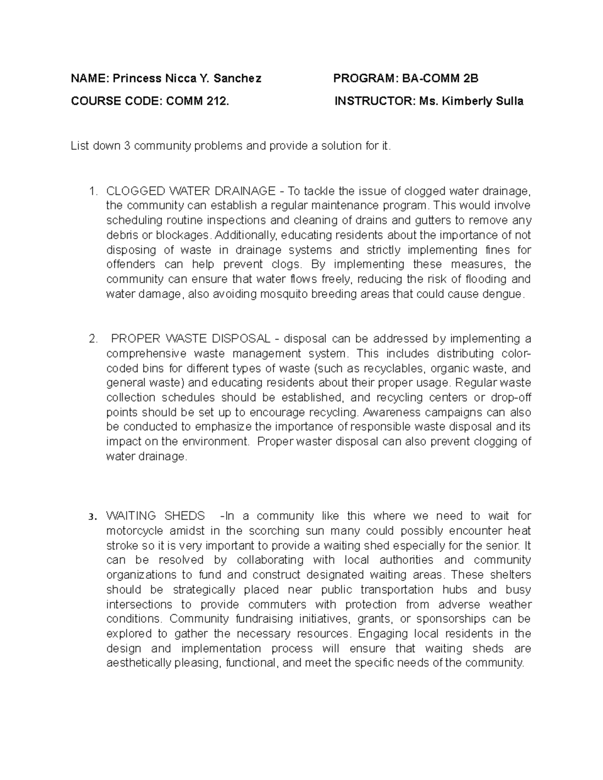 DEV COMM - Development Communication - NAME: Princess Nicca Y. Sanchez ...