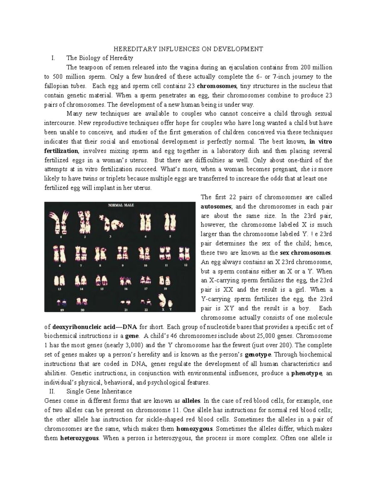 Chapter 3- Hereditary Influences on Development - HEREDITARY INFLUENCES ...