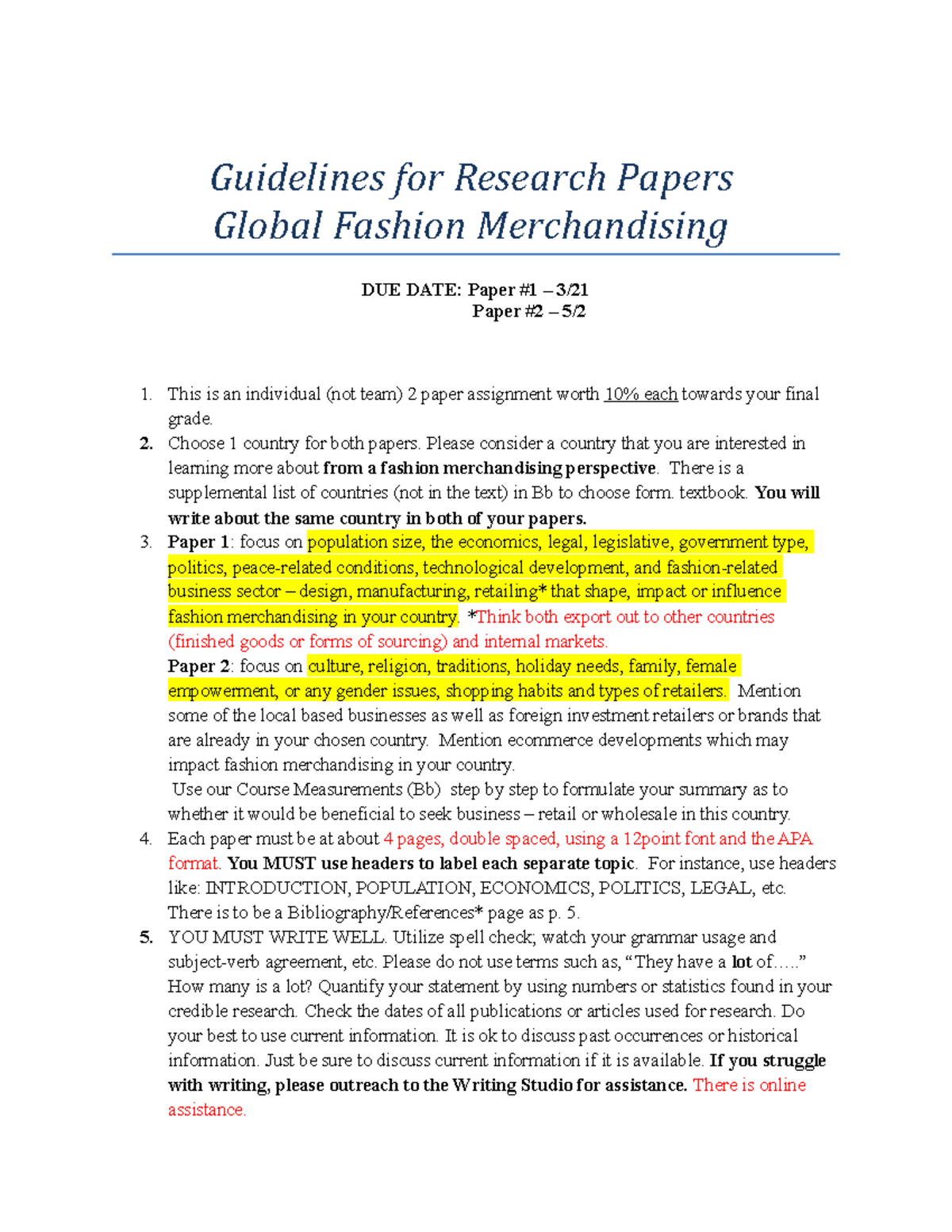 Research Paper Guidlines - Guidelines for Research Papers Global ...