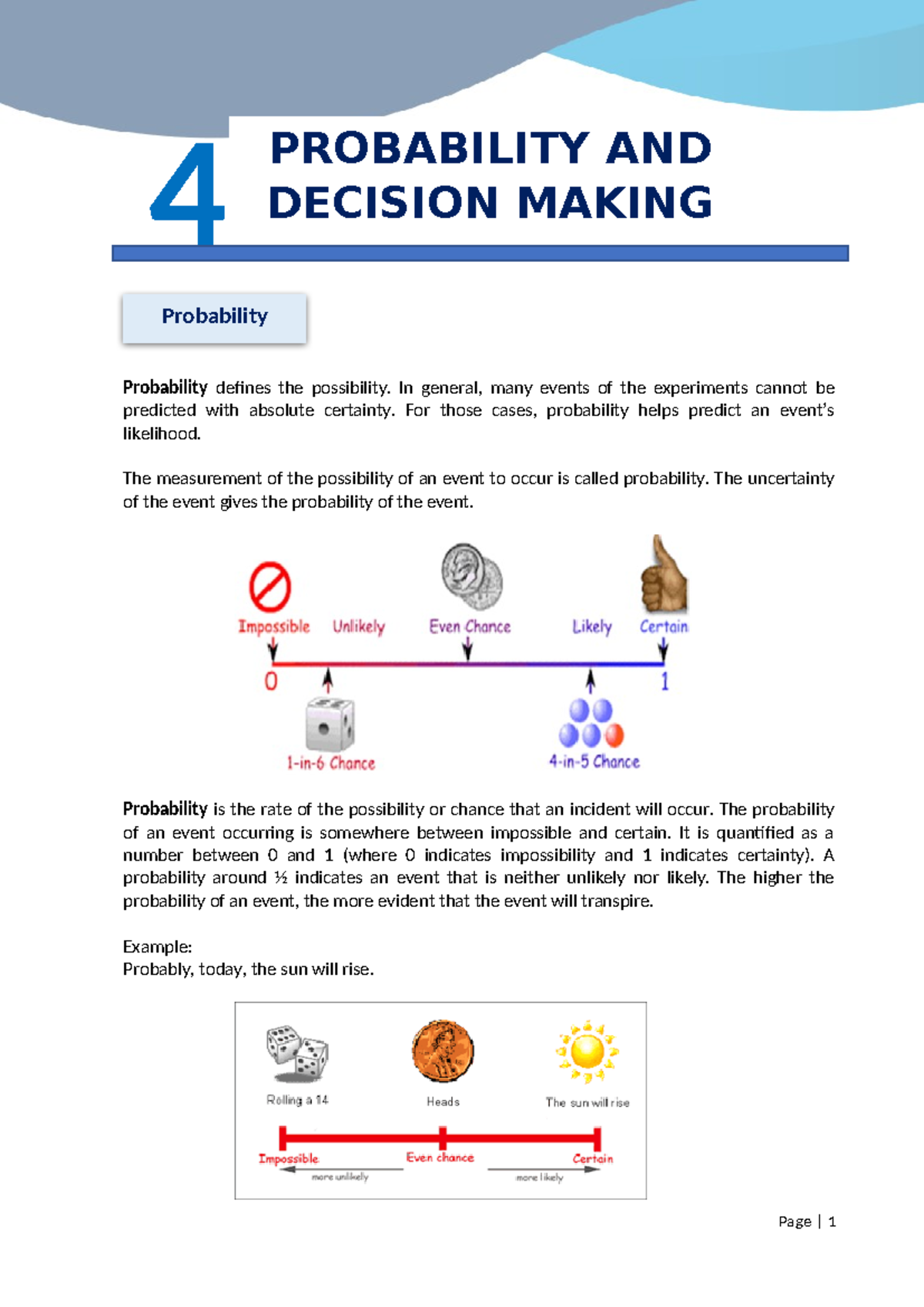 Risk Mngt Chapter 4 - Risk management - PROBABILITY AND DECISION MAKING ...