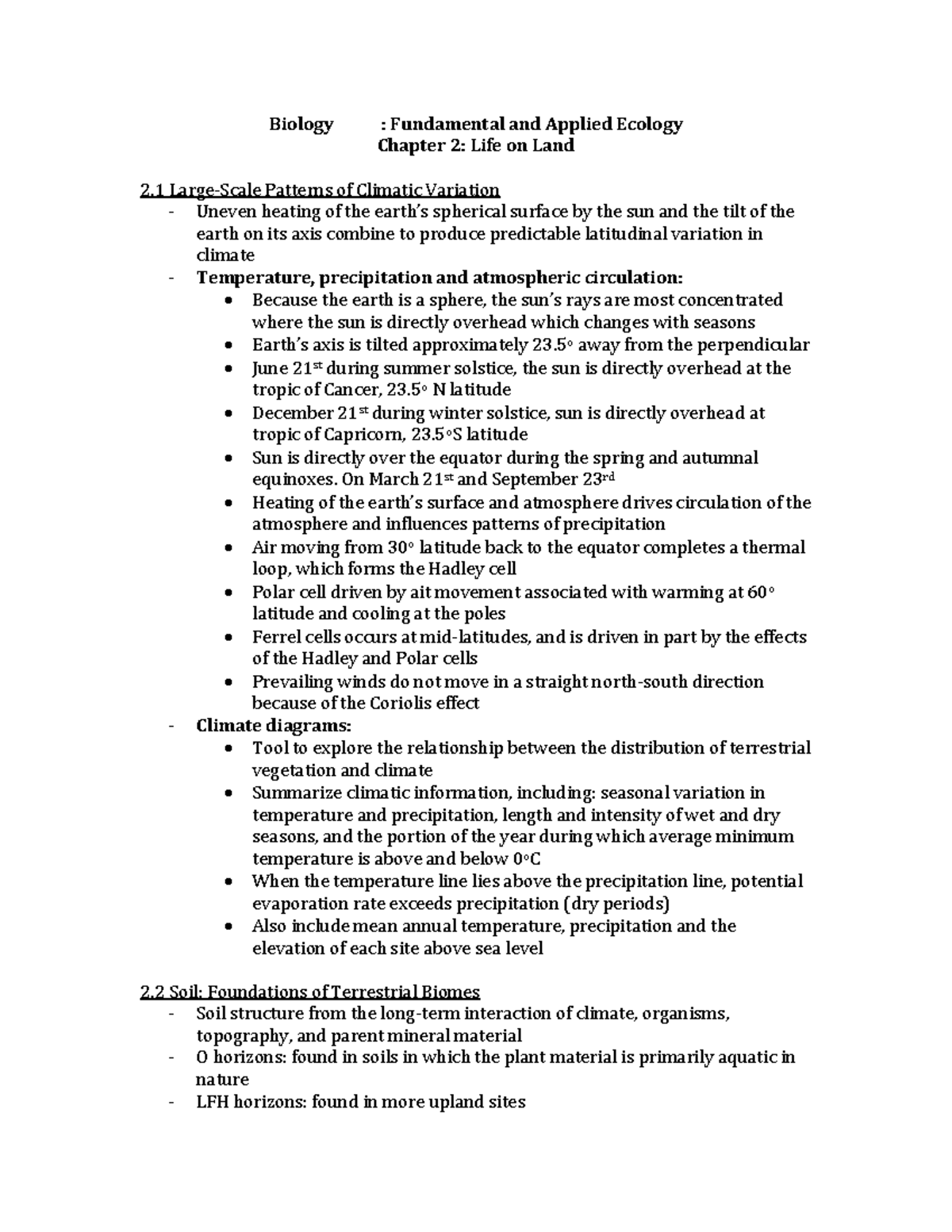Bio course notes-1 - Biology 2F03: Fundamental and Applied Ecology ...