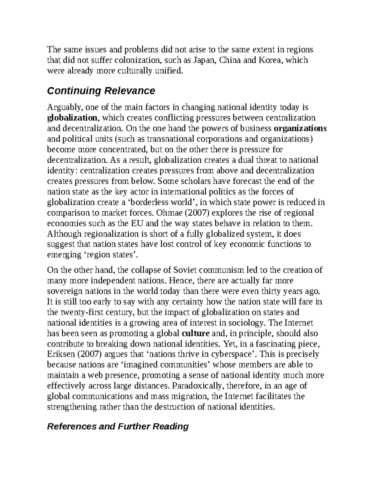 Essential Concepts in Sociology Chapter (69) - The same issues and problems did not arise to the ...