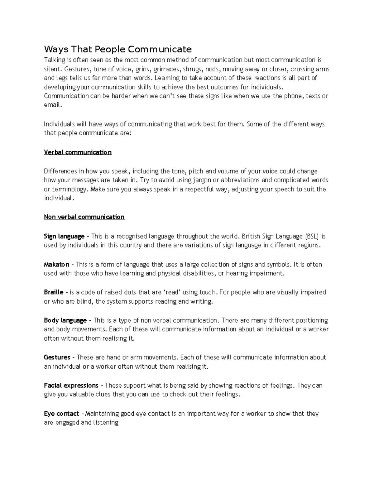 Ways That People Communicate - Ways That People Communicate Talking is ...