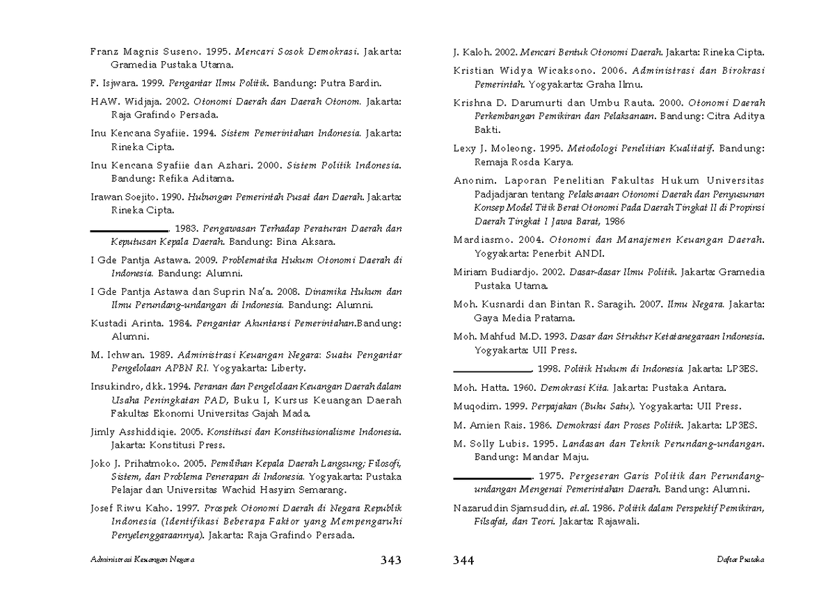 BUKU Administrasi Keuangan Negara-174 - Administrasi Keuangan Negara Daftar Pustaka Franz Magnis ...