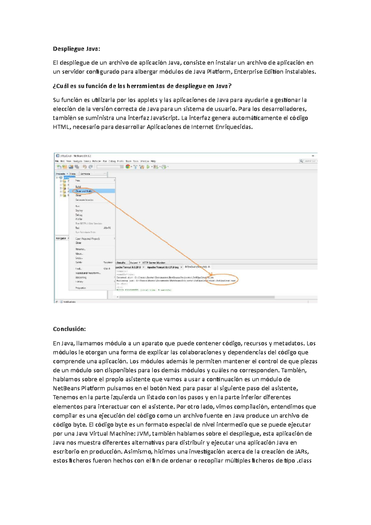 Despliegue y conclusión - Despliegue Java: El despliegue de un archivo ...