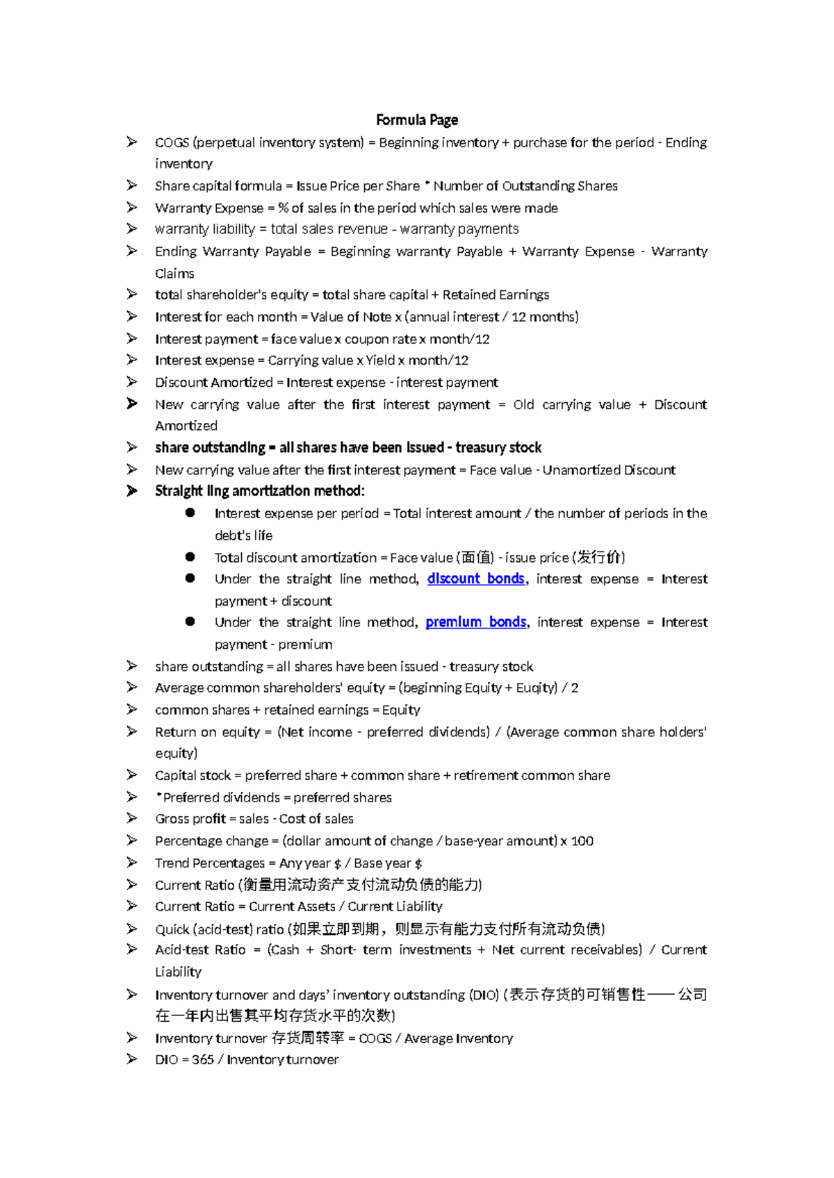 Ch7,8,10 - 11111111111111111111111111111111 - Formula Page COGS ...