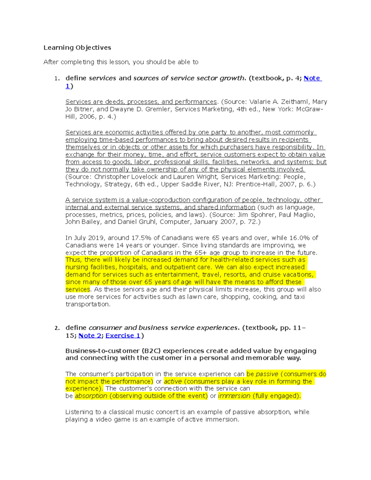 MGSC369 Chapter 1 - Notes - Learning Objectives After completing this ...