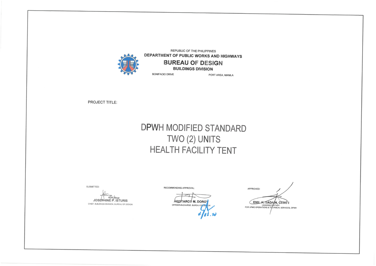 4. DPWH Modified Standard Two (2) Units Health Facility Tent (with ...