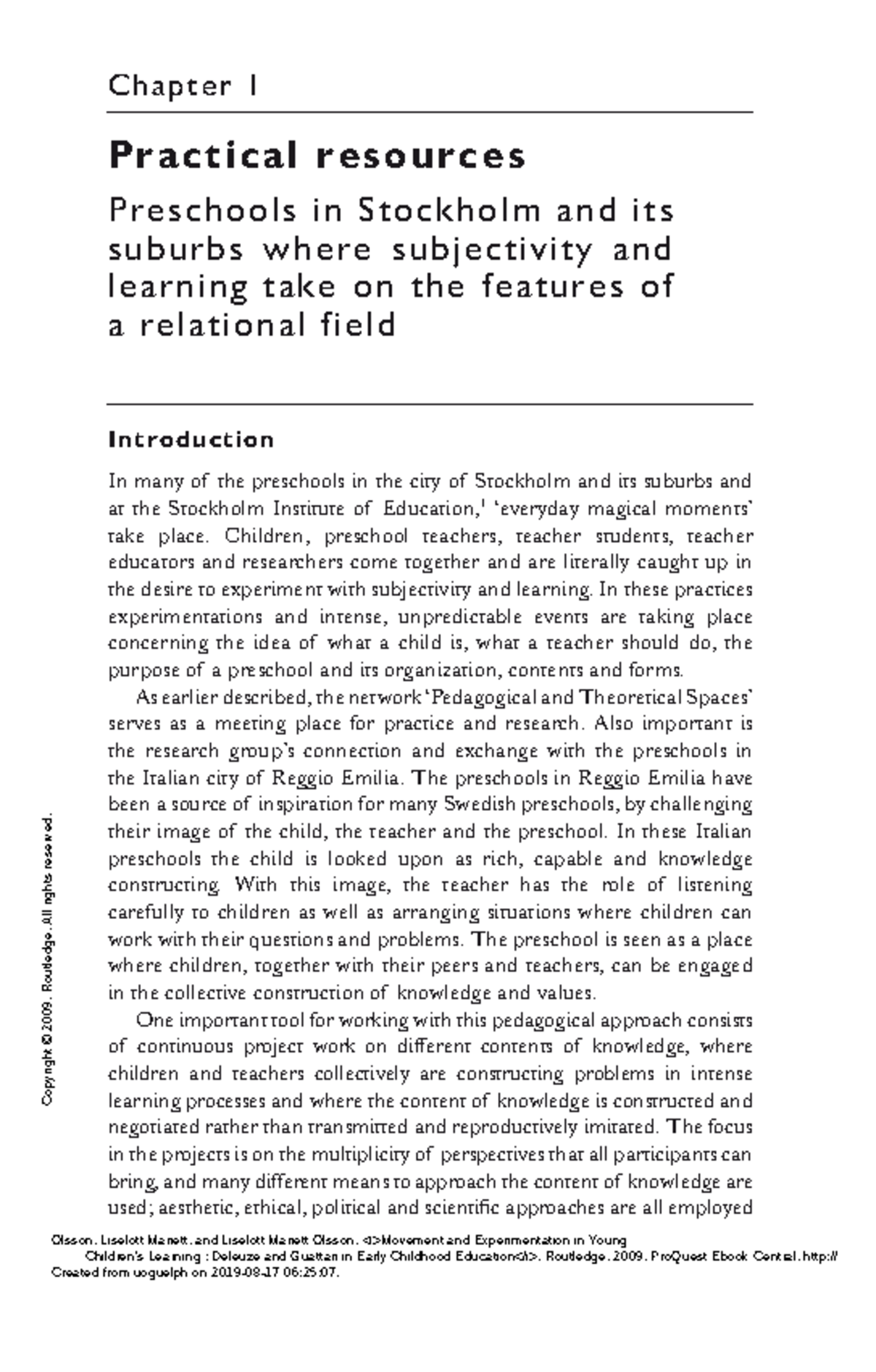 Chapter 1 Practical Resources Preschools 3 Copy C H A P T E R 1 Pr A