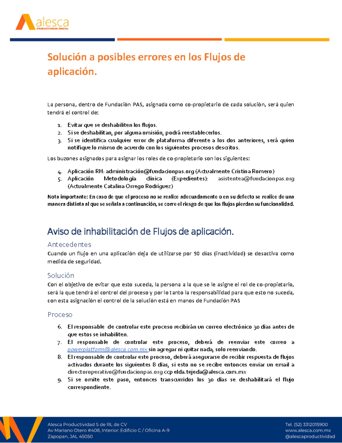 Proceso de solución a errores - Flujos de aplicaciones - Solución a ...