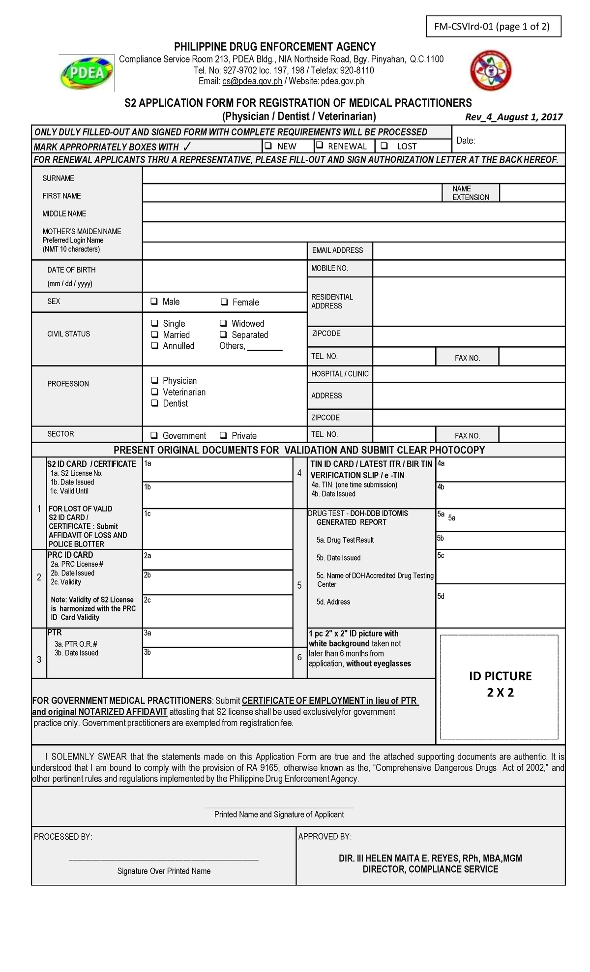 S2 application - none - Rev_4_August 1, 2017 PHILIPPINE DRUG ...