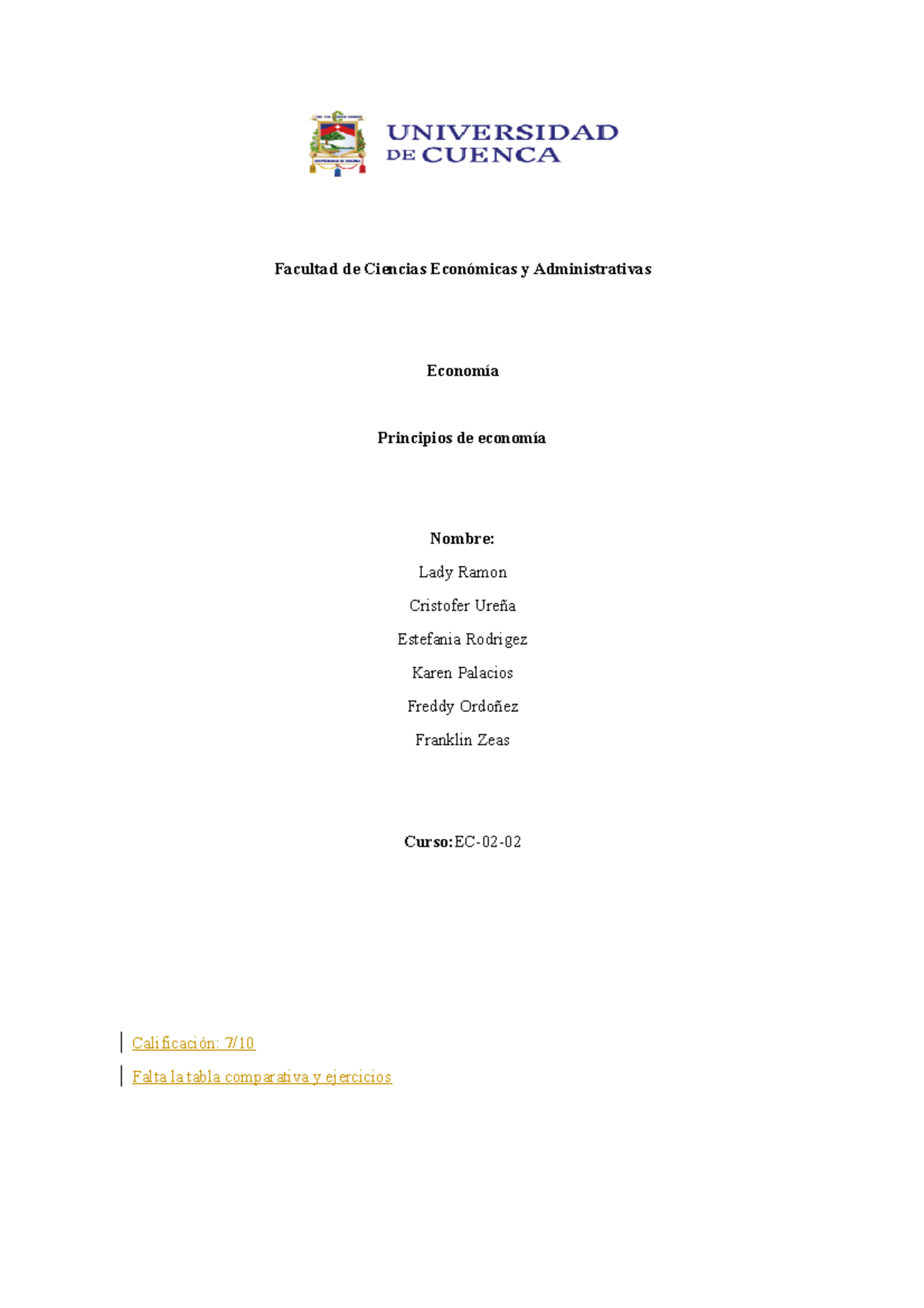 Ramon, Ureña, Rodriguez, Palacios, Ordoñez, Zeas - Facultad de Ciencias ...