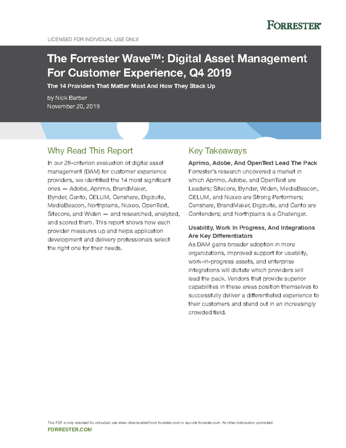 The Forrester Wave™ Digital Asset Management For Customer Experience ...