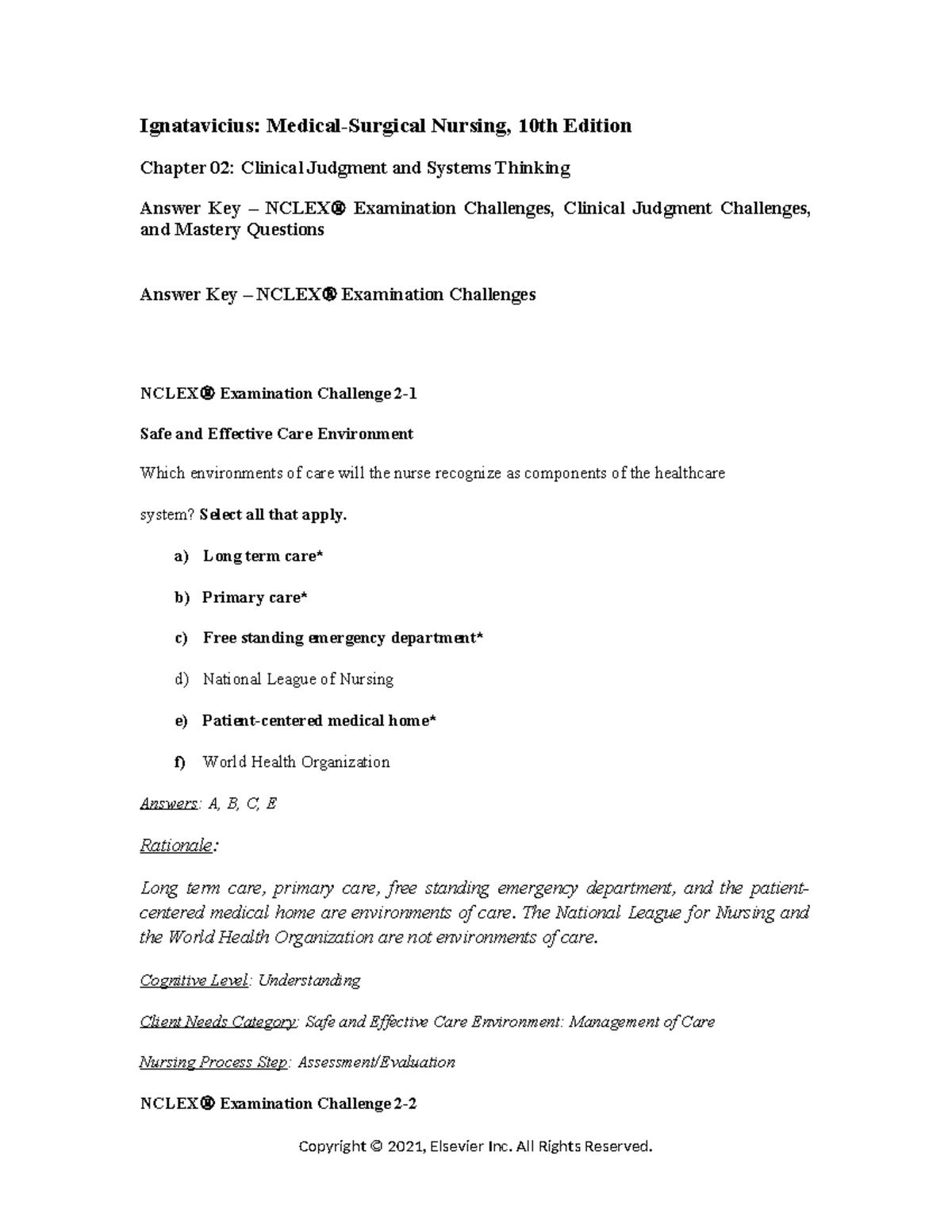 Chapter 002 - medical surg - Ignatavicius: Medical-Surgical Nursing ...