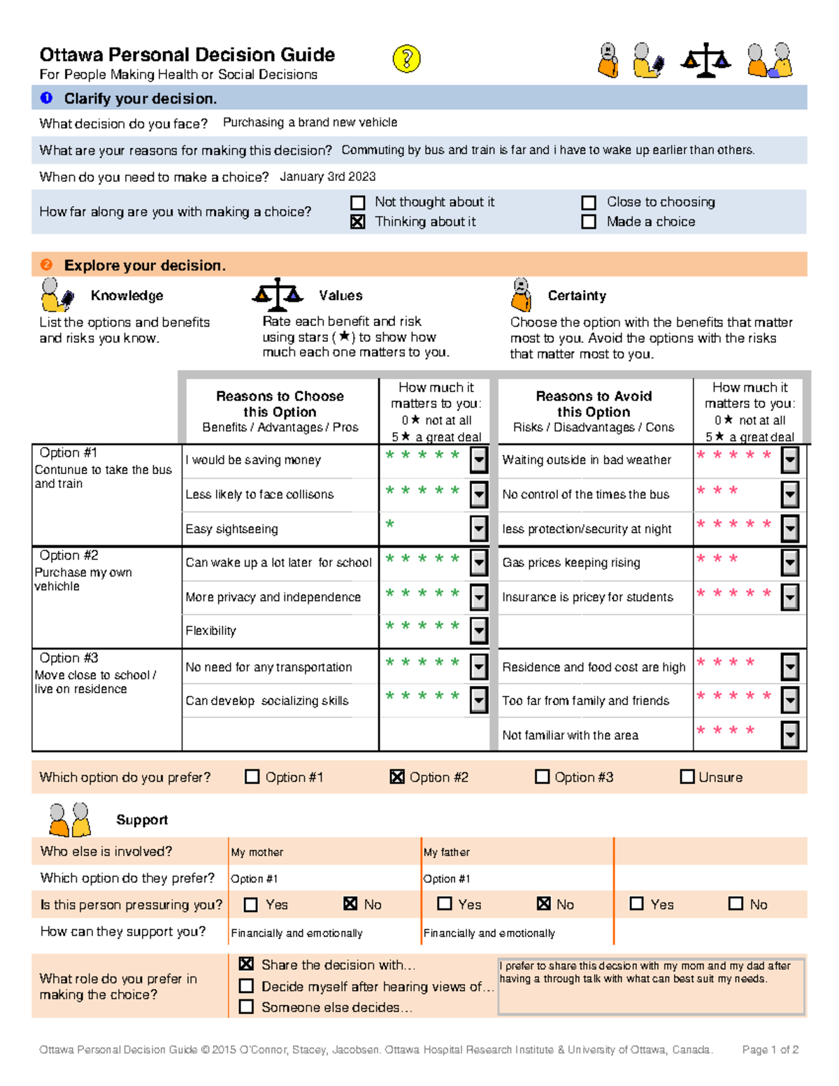 Health Decision Making Assignment - Ottawa Personal Decision Guide For ...