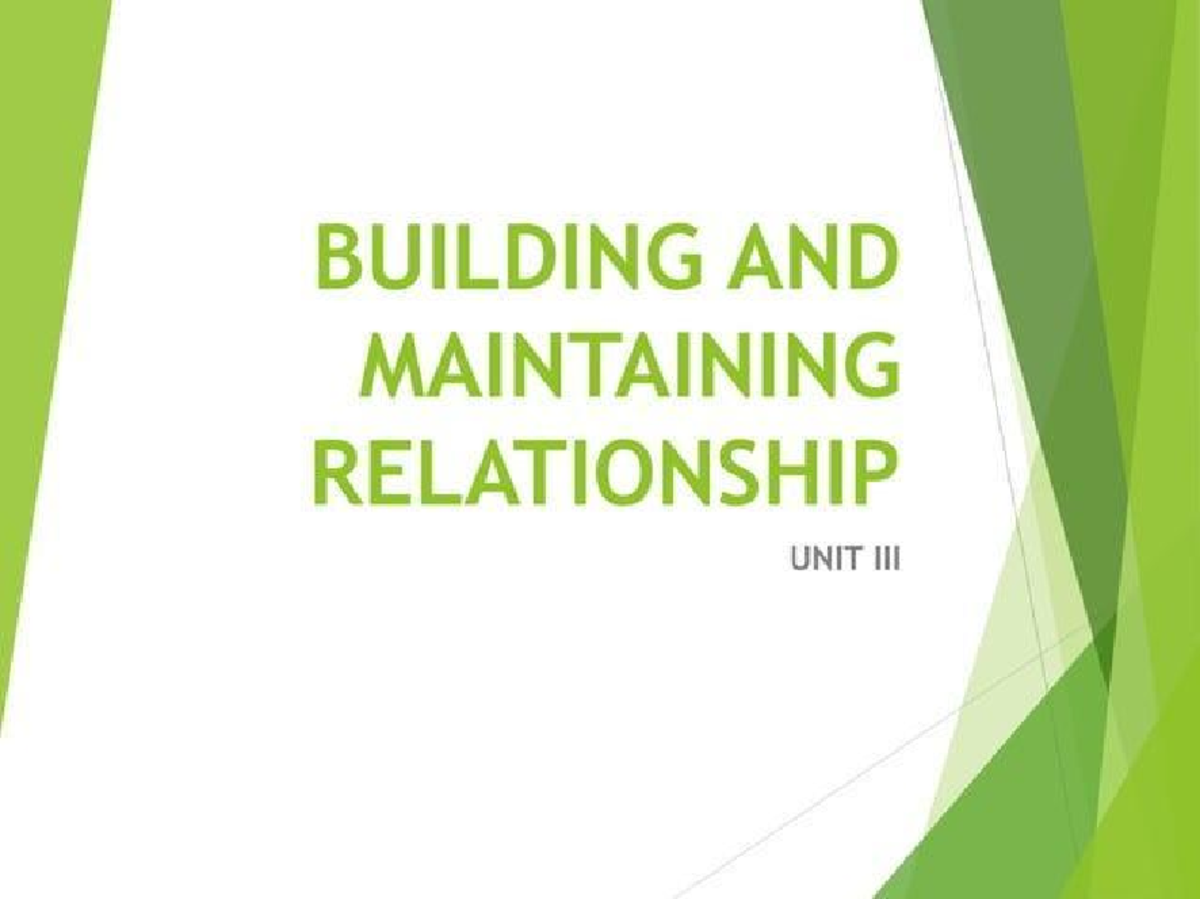Per Dev ppt - Ppt - BUILDING AND MAINTAINING RELATIONSHIP UNIT MODULE 9 ...