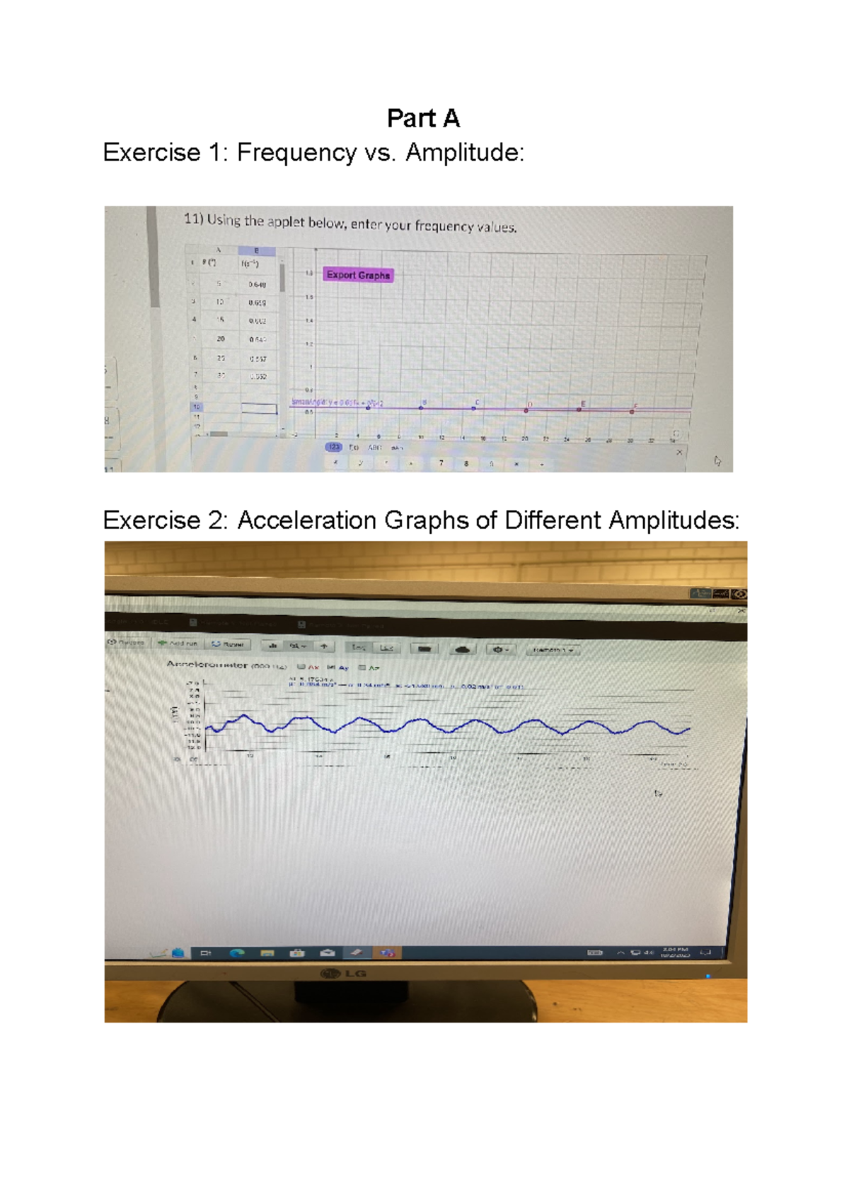 Physics Lab 2 Simple Harmonic Motion of Pendulums - Part A Exercise 1 ...