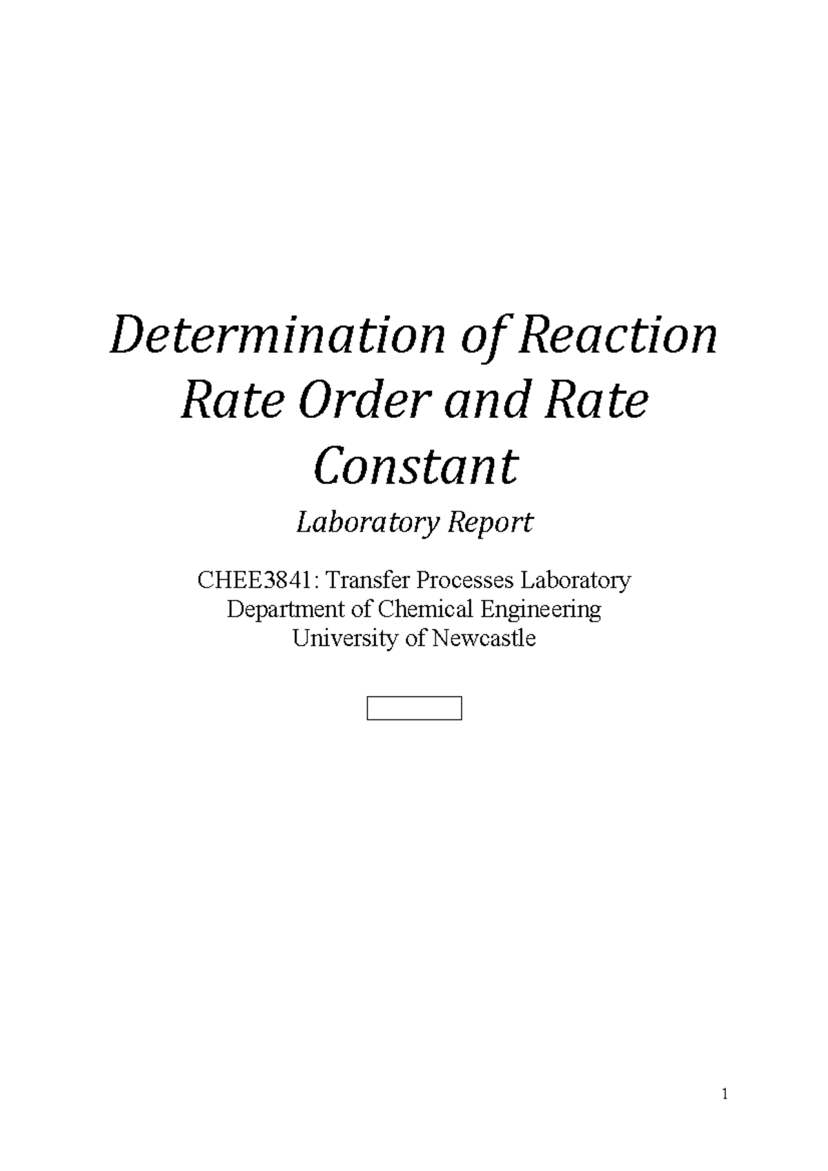 Exam 16 August 2012, answers - Determination of Reaction Rate Order and ...