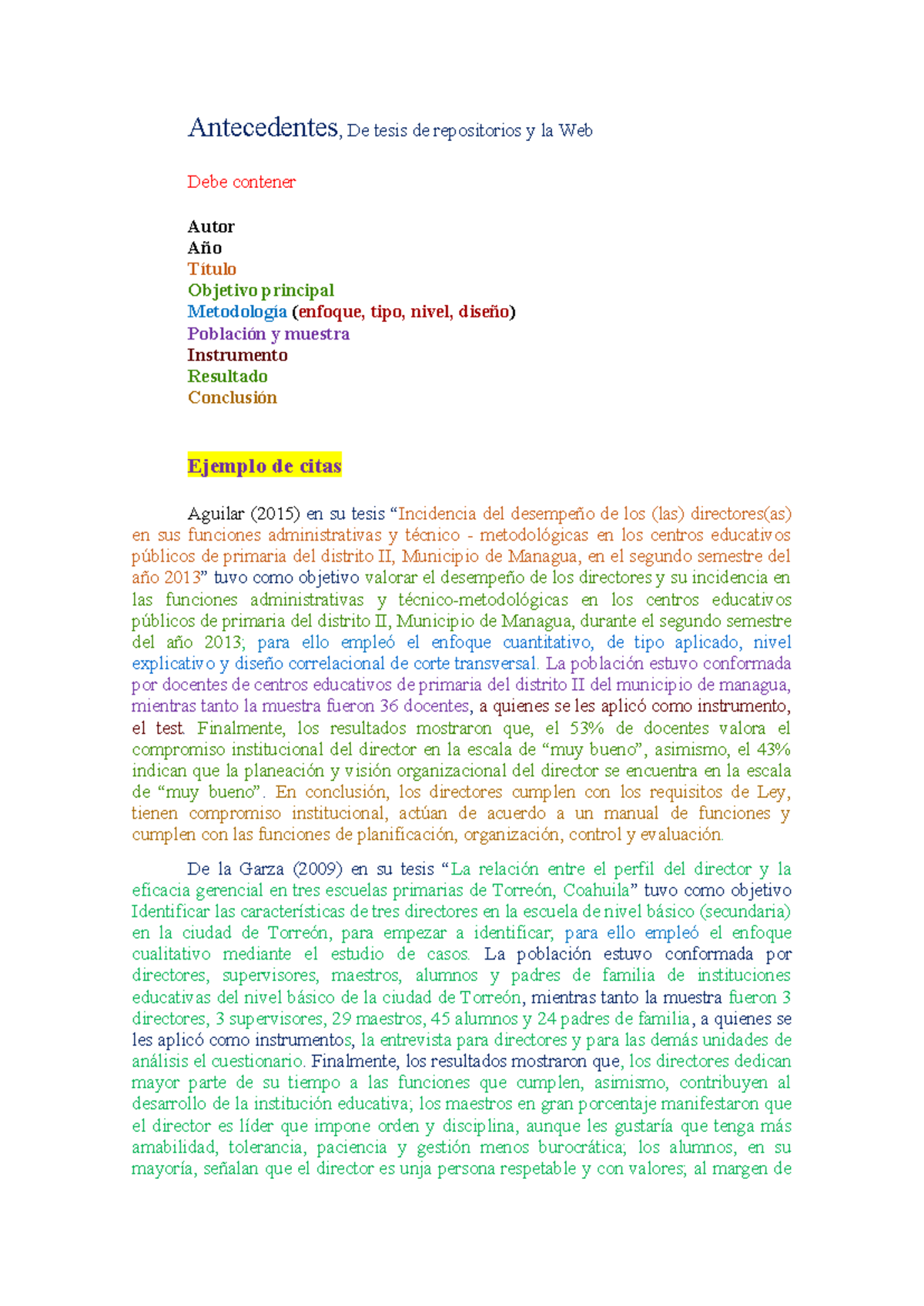 Antecedentes con APA 7ma ed plantilla Ofic - Antecedentes, De tesis de ...