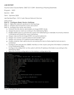 3.6.2 Lab - Implement VLANs and Trunking - Student Name: Kedar Maxwell Topology Addressing Table ...