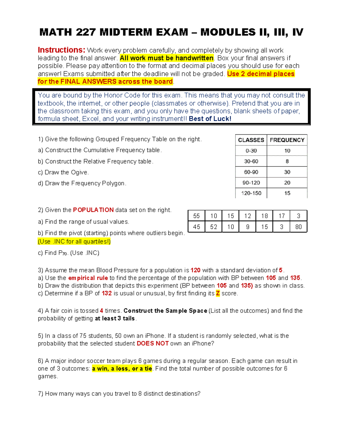 MATH 227 Midterm FALL 2022-1 - MATH 227 MIDTERM EXAM – MODULES II, III ...